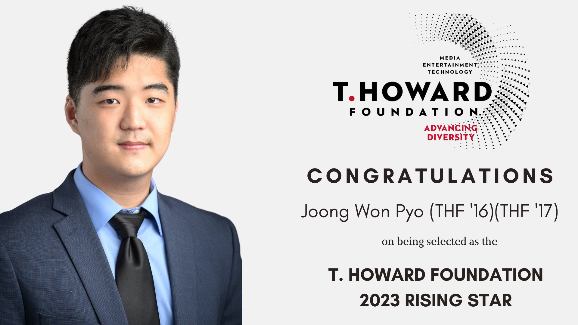 Joong Won Pyo, THF's 2023 Rising Star - T. Howard Foundation