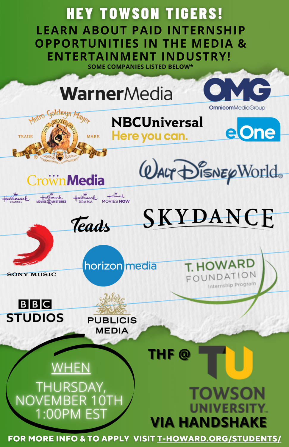 Media and Entertainment Industry Internships - T. Howard Information ...